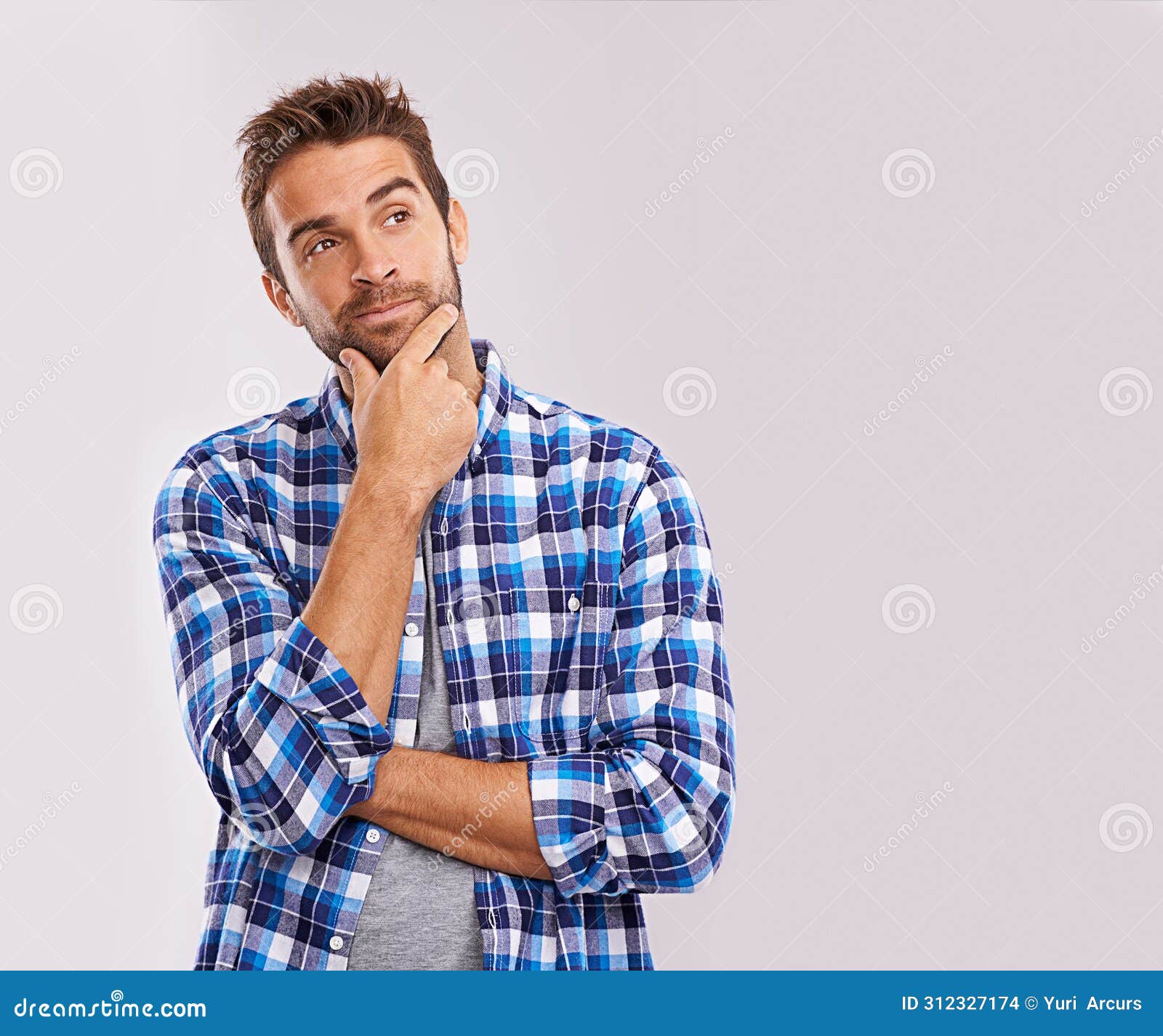 Man, Thinking and Vision Idea in Studio for Future Thoughts with ...