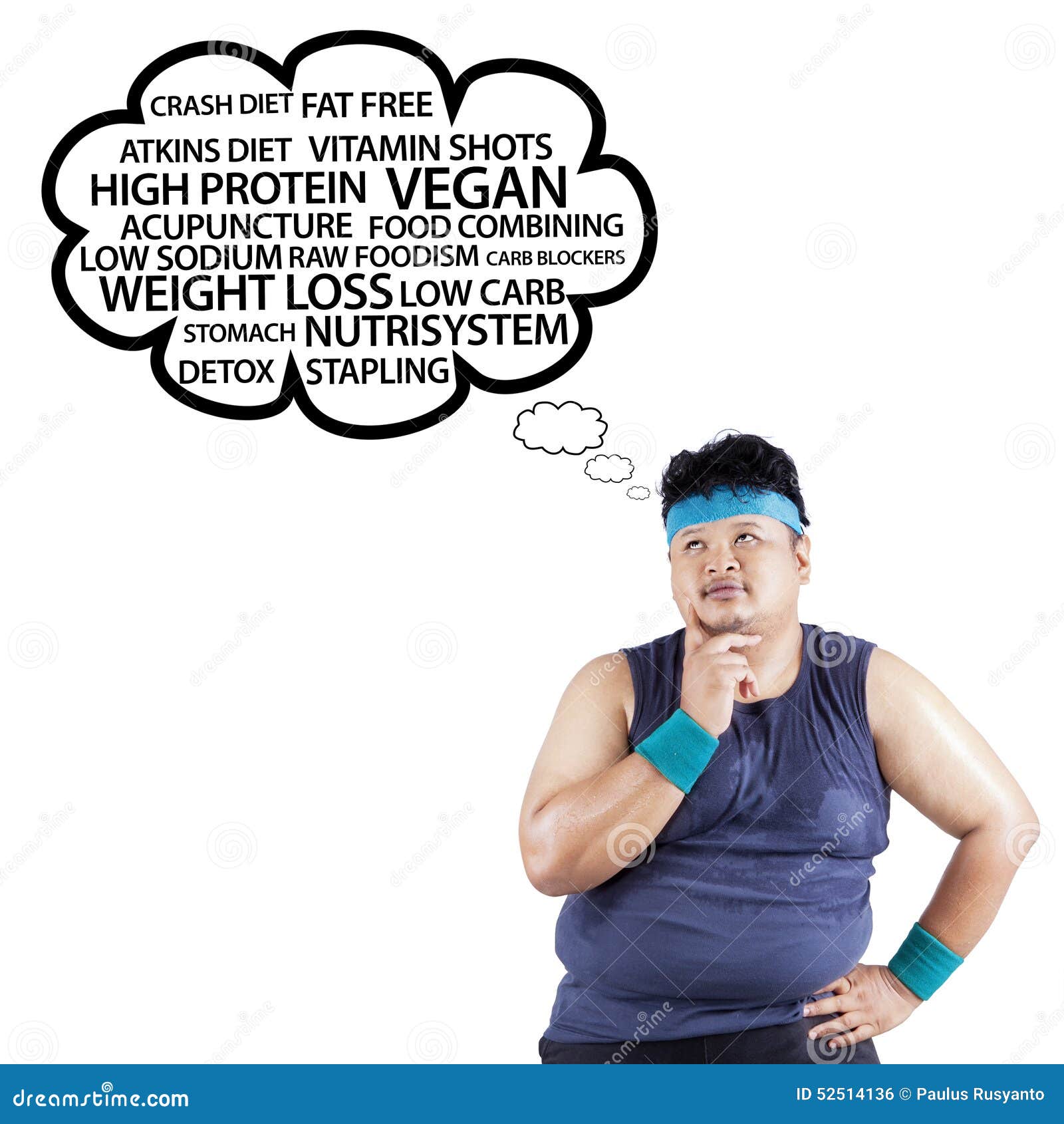Man Thinking the Way To Lose Weight 1 Stock Photo - Image of hypnotism ...