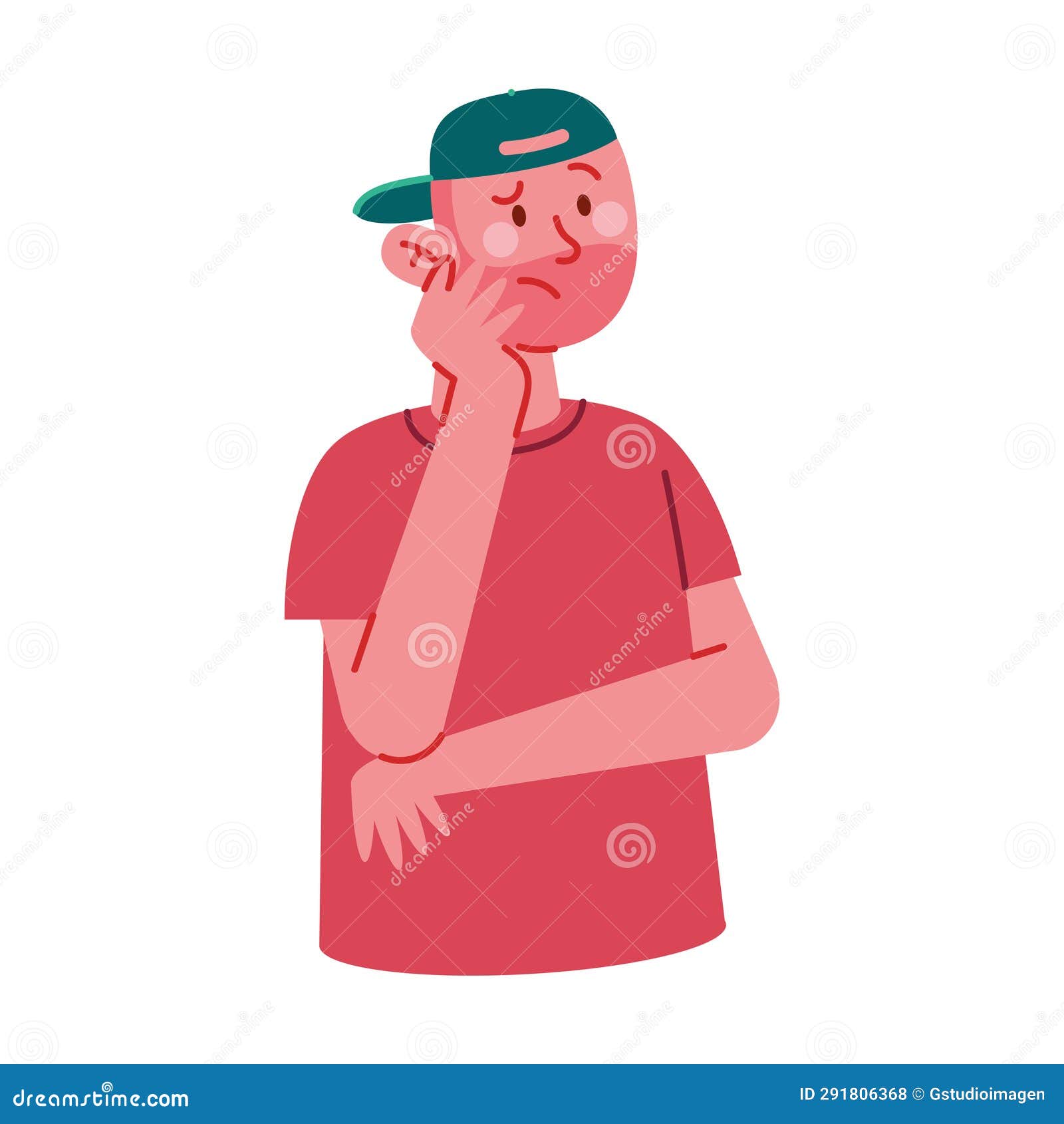 Man thinking worried stock illustration. Illustration of thought ...