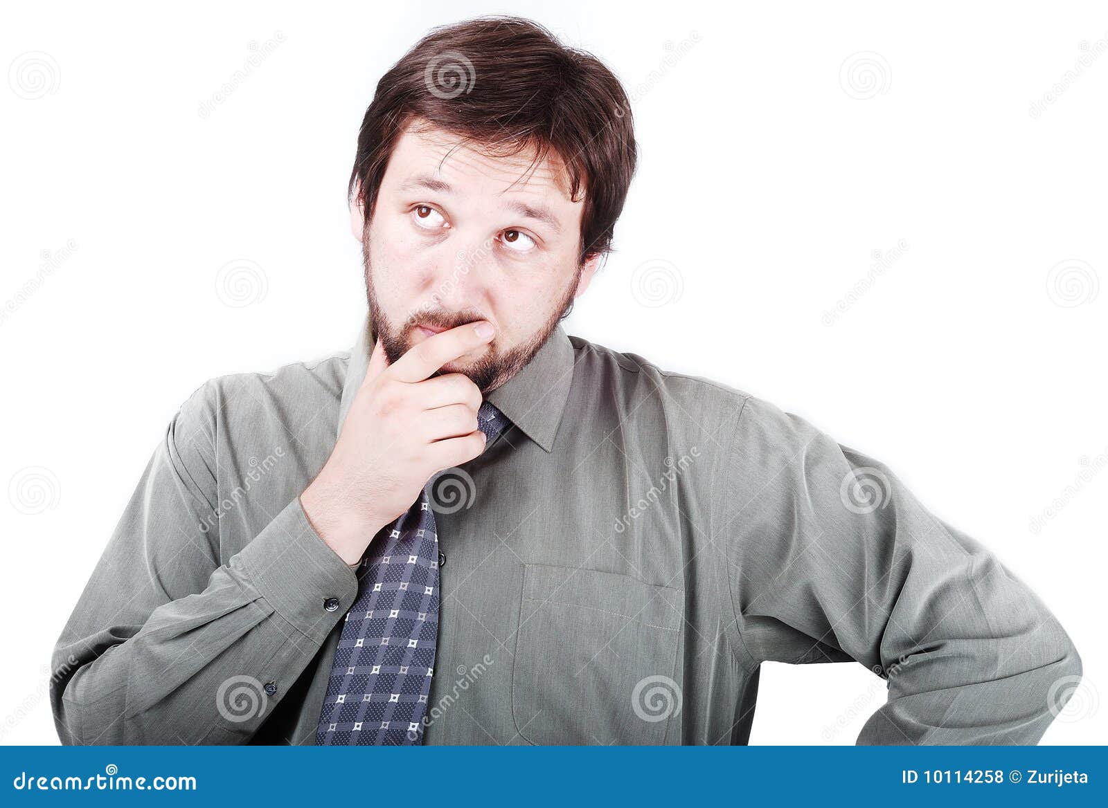 A Man with Thinking and Worring Expression Stock Photo - Image of hand ...