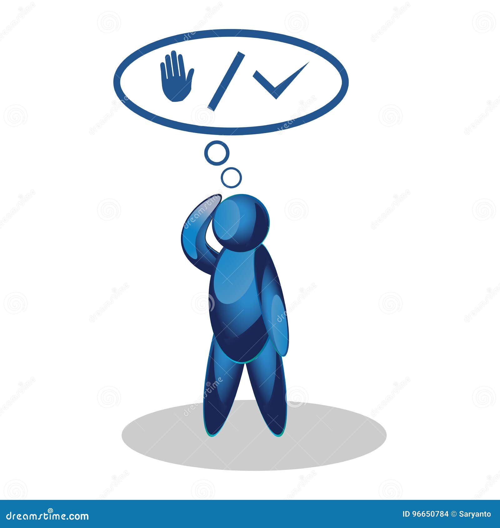 Man is Thinking. Yes or No Choice Stock Vector - Illustration of worker ...