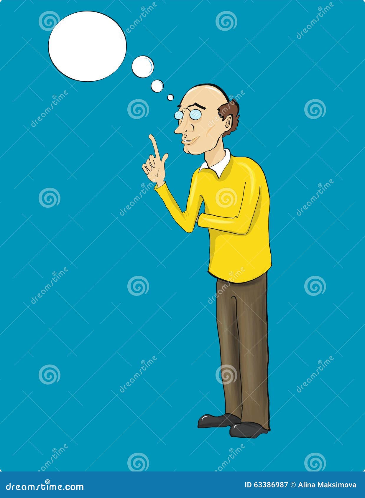 Man thinks a good idea! stock vector. Illustration of intelligent ...