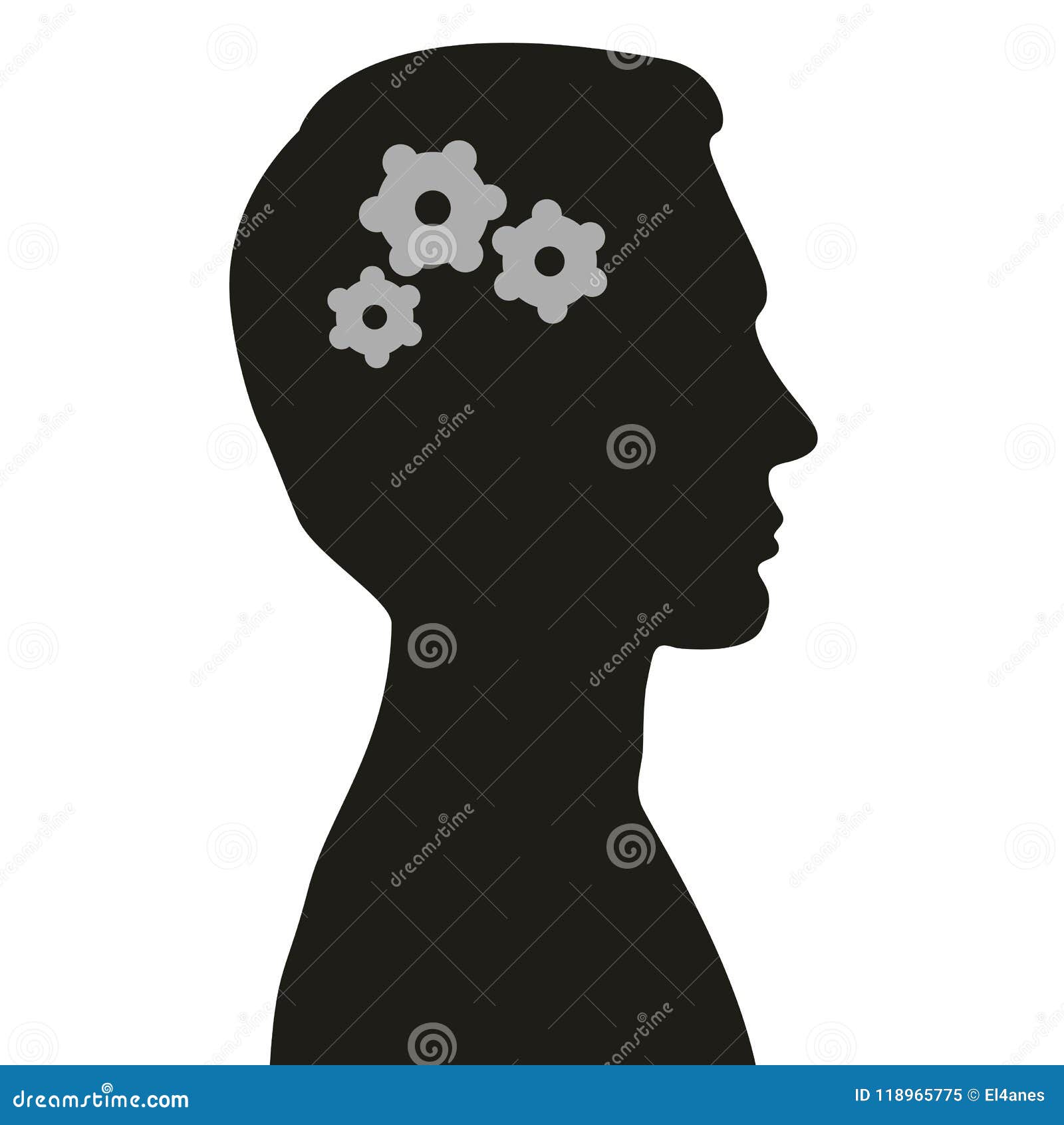 Man Thinks. Vector Illustration Stock Vector - Illustration of anatomy ...