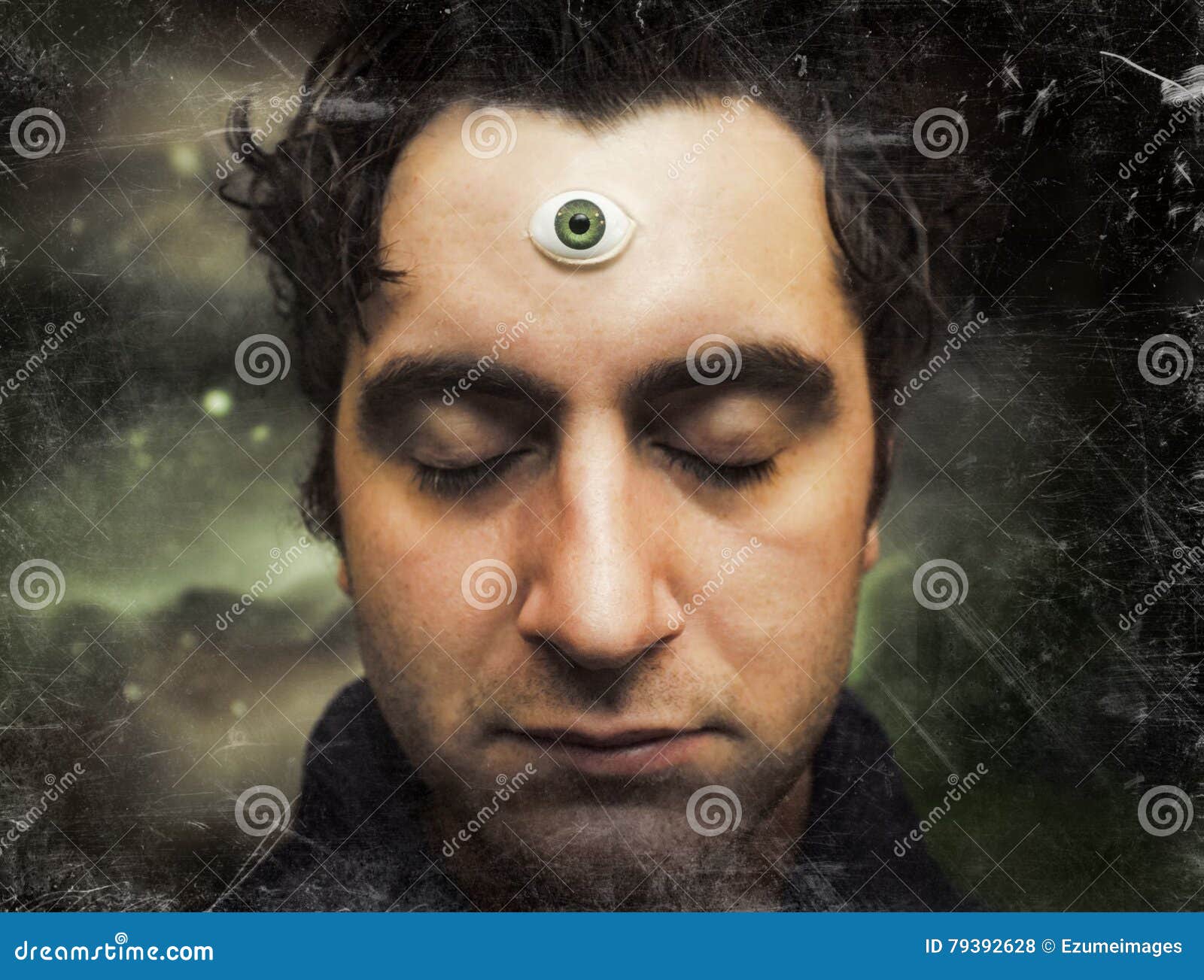 Man Third Eye stock photo. Image of concentration, seer - 79392628