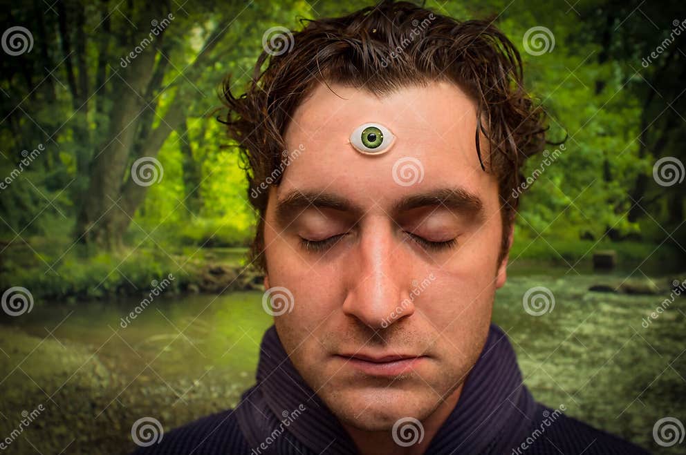 Man Third Eye stock photo. Image of fantasy, reading - 79402120