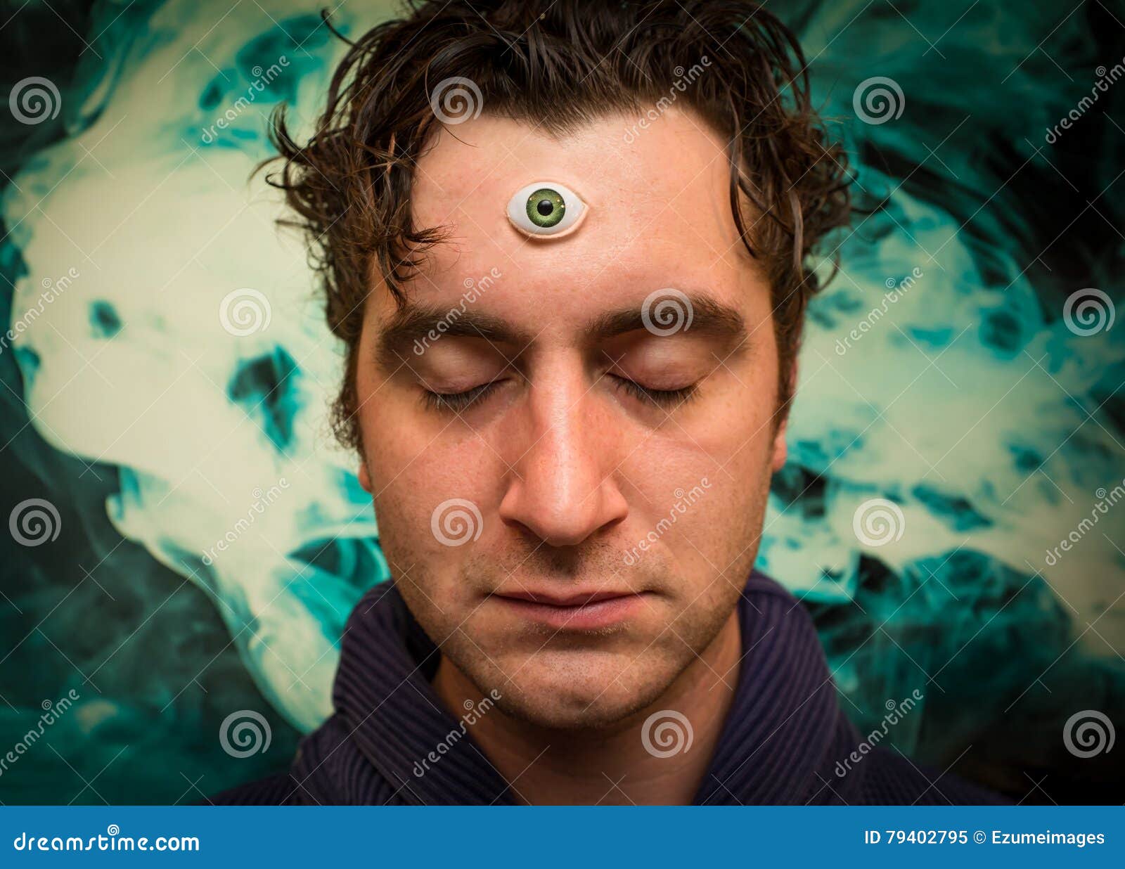Man Third Eye stock image. Image of palm, hypnosis, eyeball - 79402795