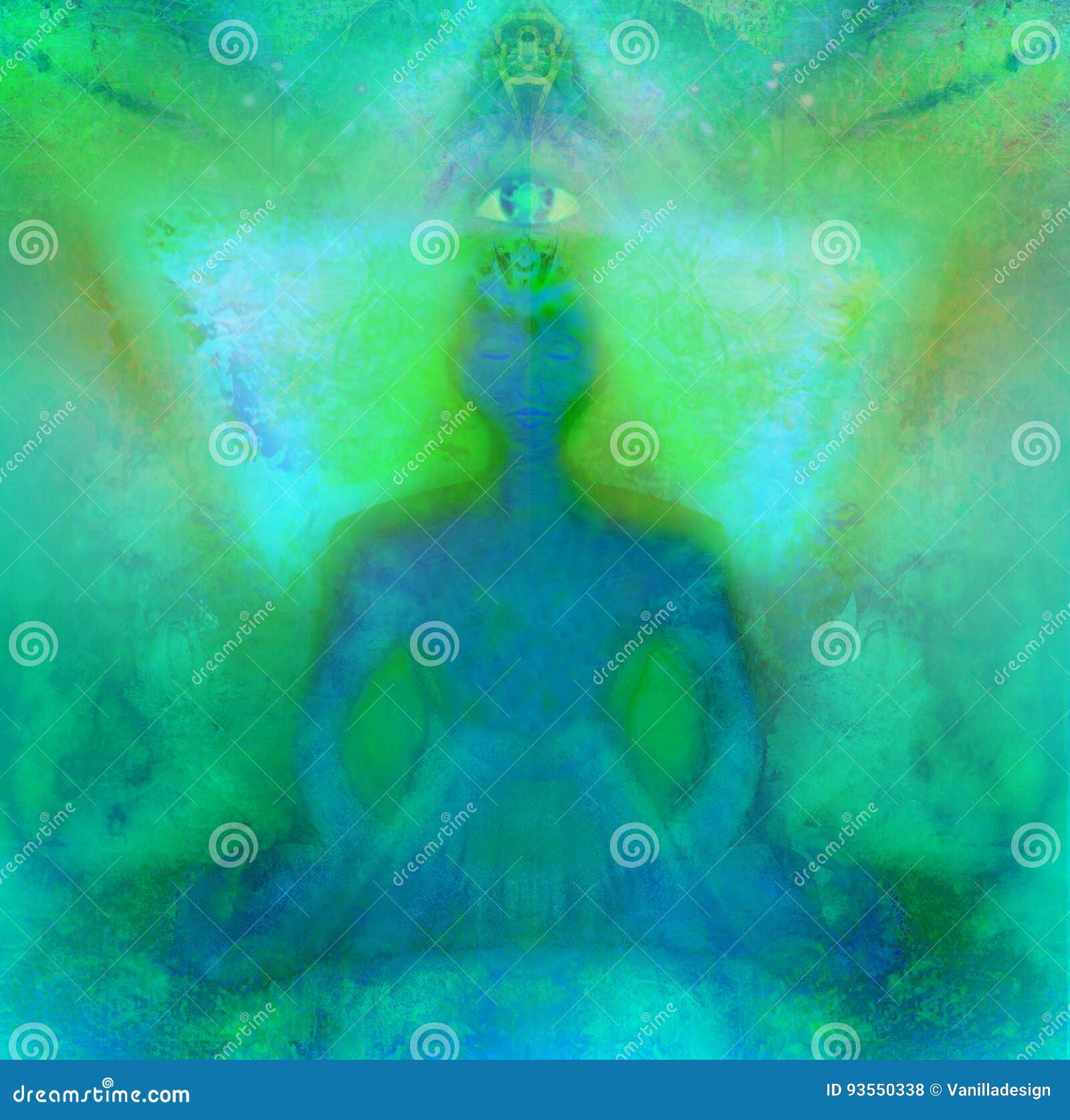 Man with third eye stock illustration. Illustration of metaphor - 93550338