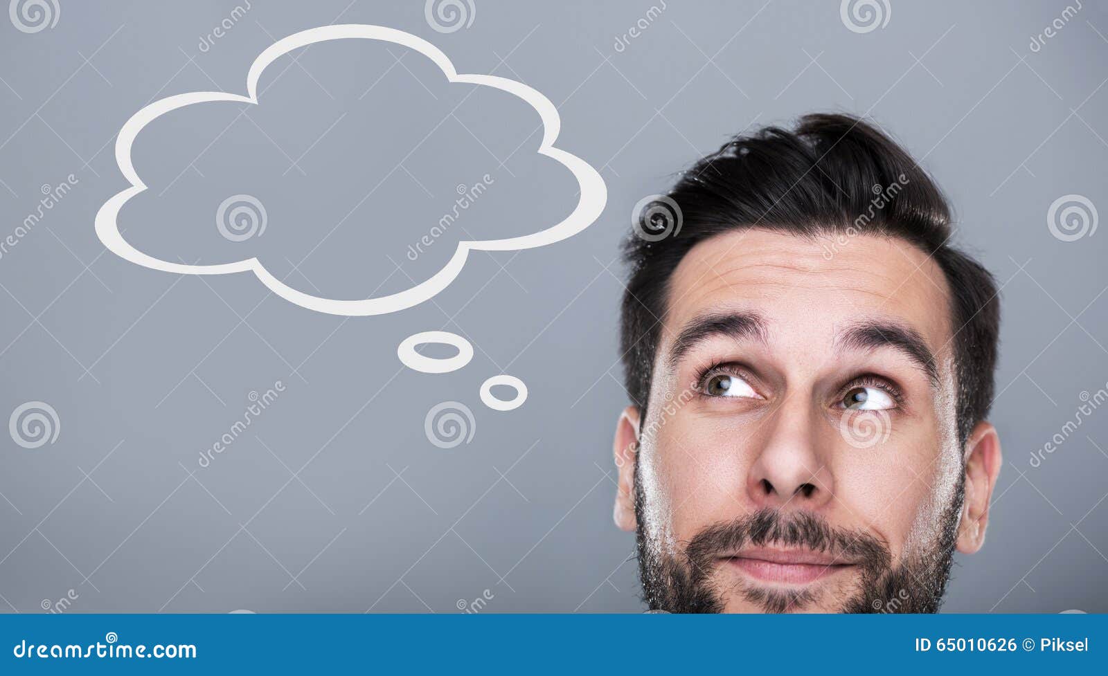 Man with thought bubble stock photo. Image of thinking - 65010626