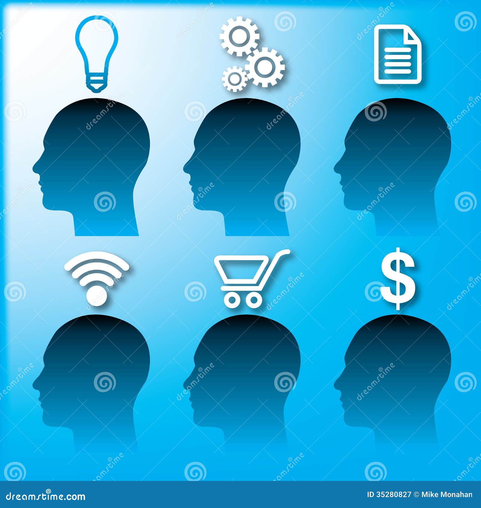 Man_Thought_Create stock vector. Illustration of clip - 35280827