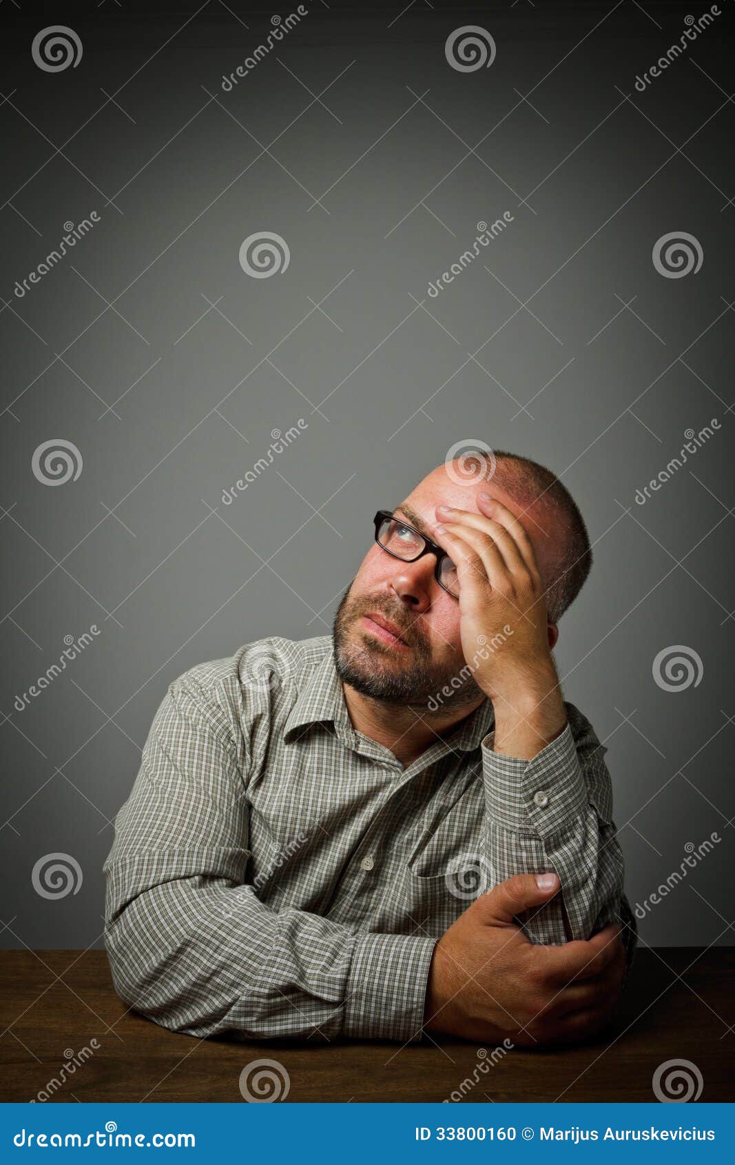 Man in thoughts. Dreamer. stock photo. Image of mood - 33800160