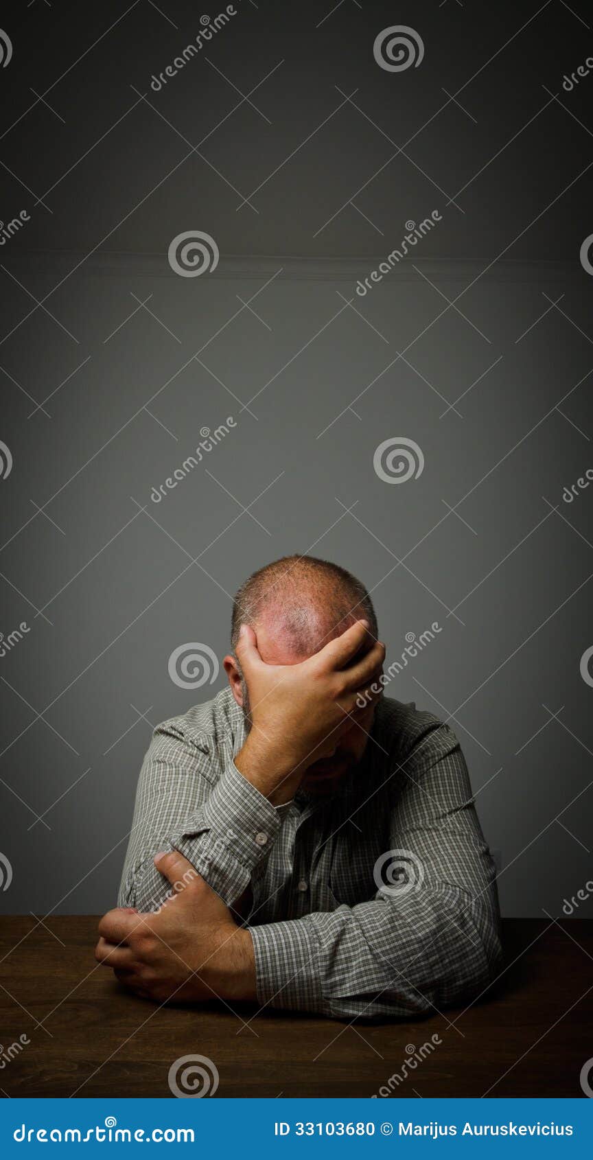 Man in thoughts. stock photo. Image of face, deprived - 33103680
