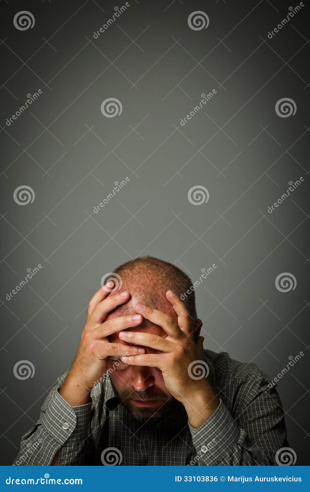 Man in thoughts stock photo. Image of melancholic, health - 33103836