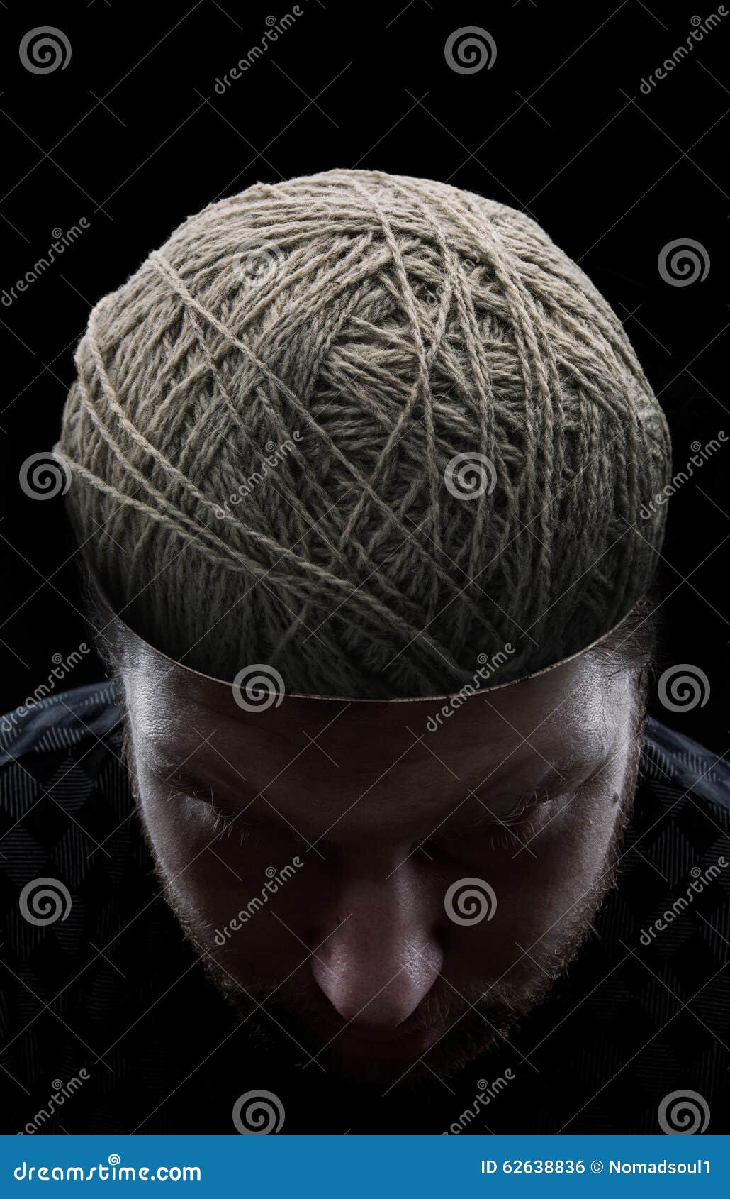 Man with Threads in His Head Stock Photo - Image of rope, stress: 62638836