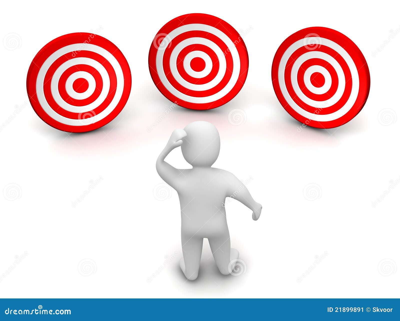 Man and three targets stock illustration. Illustration of look - 21899891