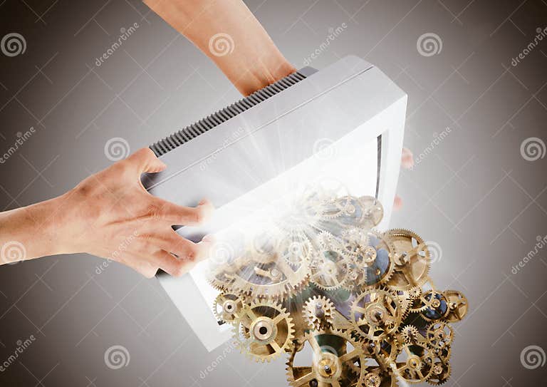 Man Throwing Away Computer Gear Stock Illustration - Illustration of ...
