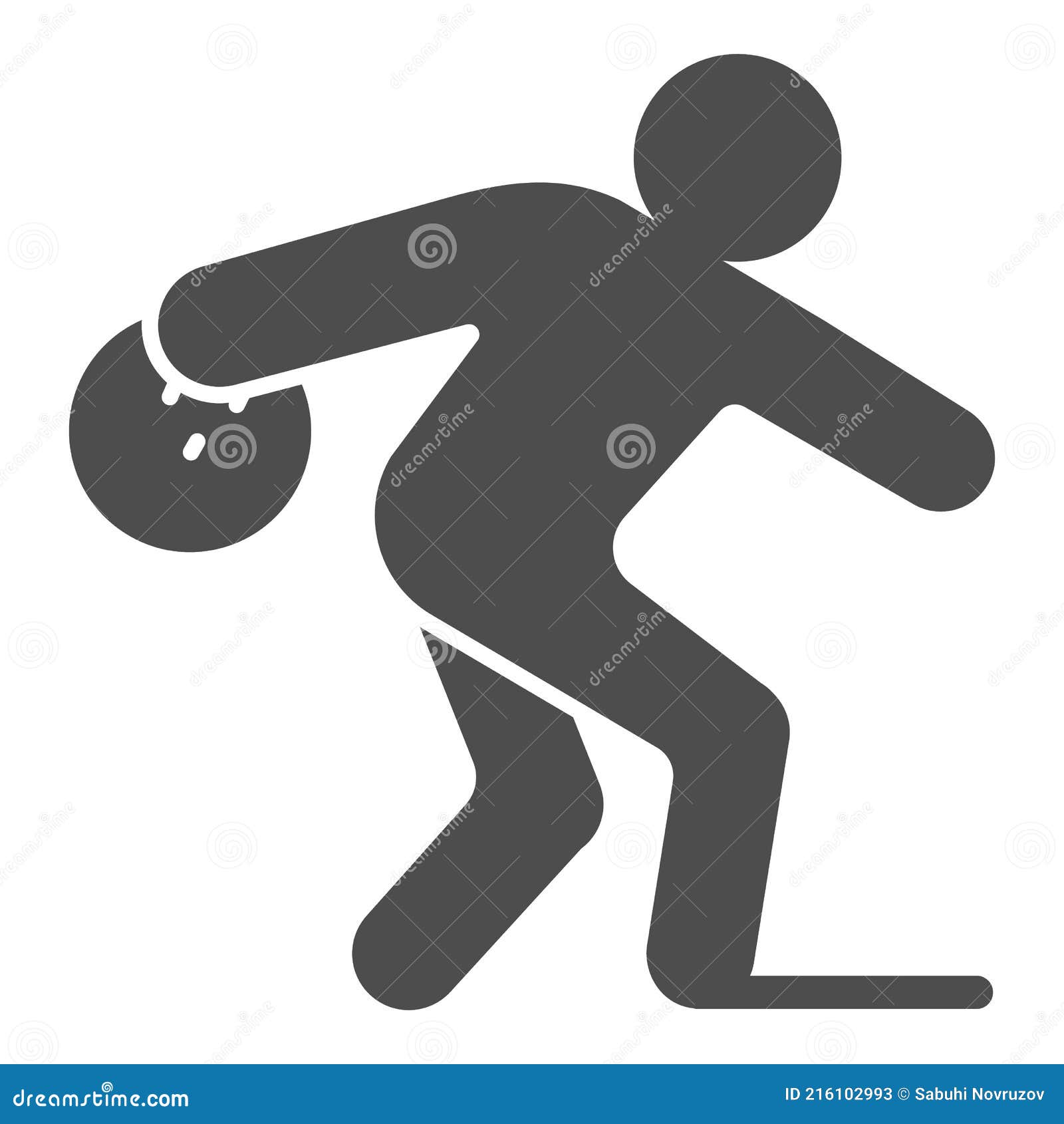 Man Throwing Bowling Ball Solid Icon, Bowling Concept, Bowling Player ...