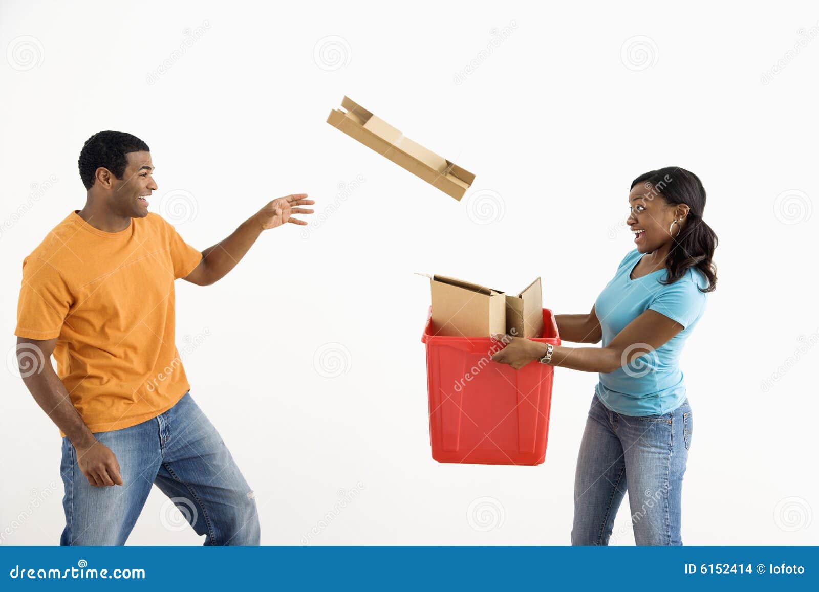 Man Throwing Cardboard into Bin. Stock Photo - Image of environmental ...