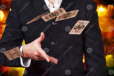 Man throwing cards. stock photo. Image of gambler, cards - 19236012