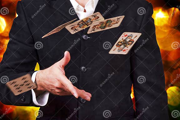Man throwing cards. stock photo. Image of gambler, cards - 19236012