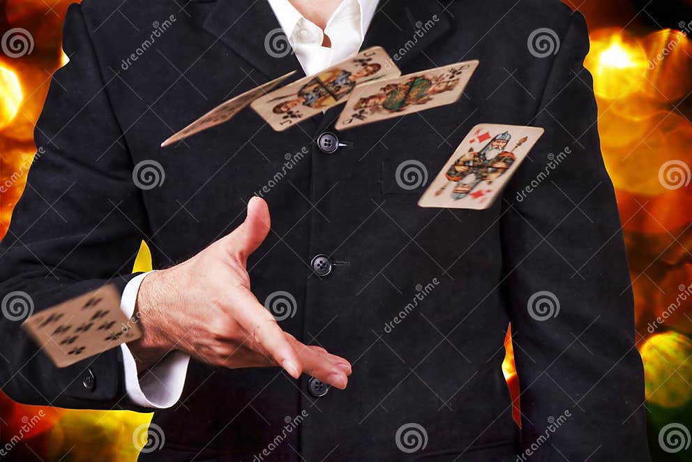 Man throwing cards. stock photo. Image of gambler, cards - 19236012