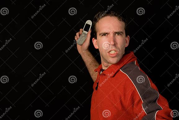 Man Throwing Cellphone stock photo. Image of male, cell - 4773394