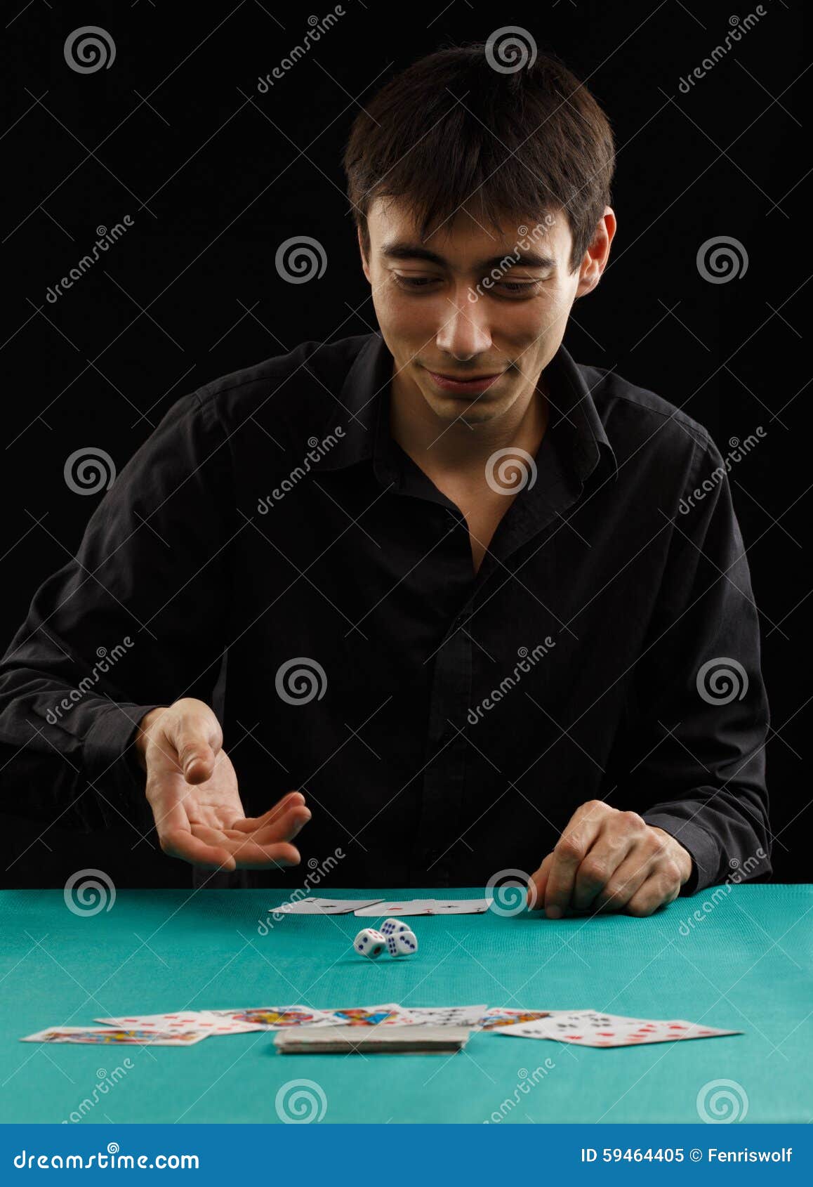 Man Throwing Dice on a Gambling Table Stock Image - Image of gambling ...