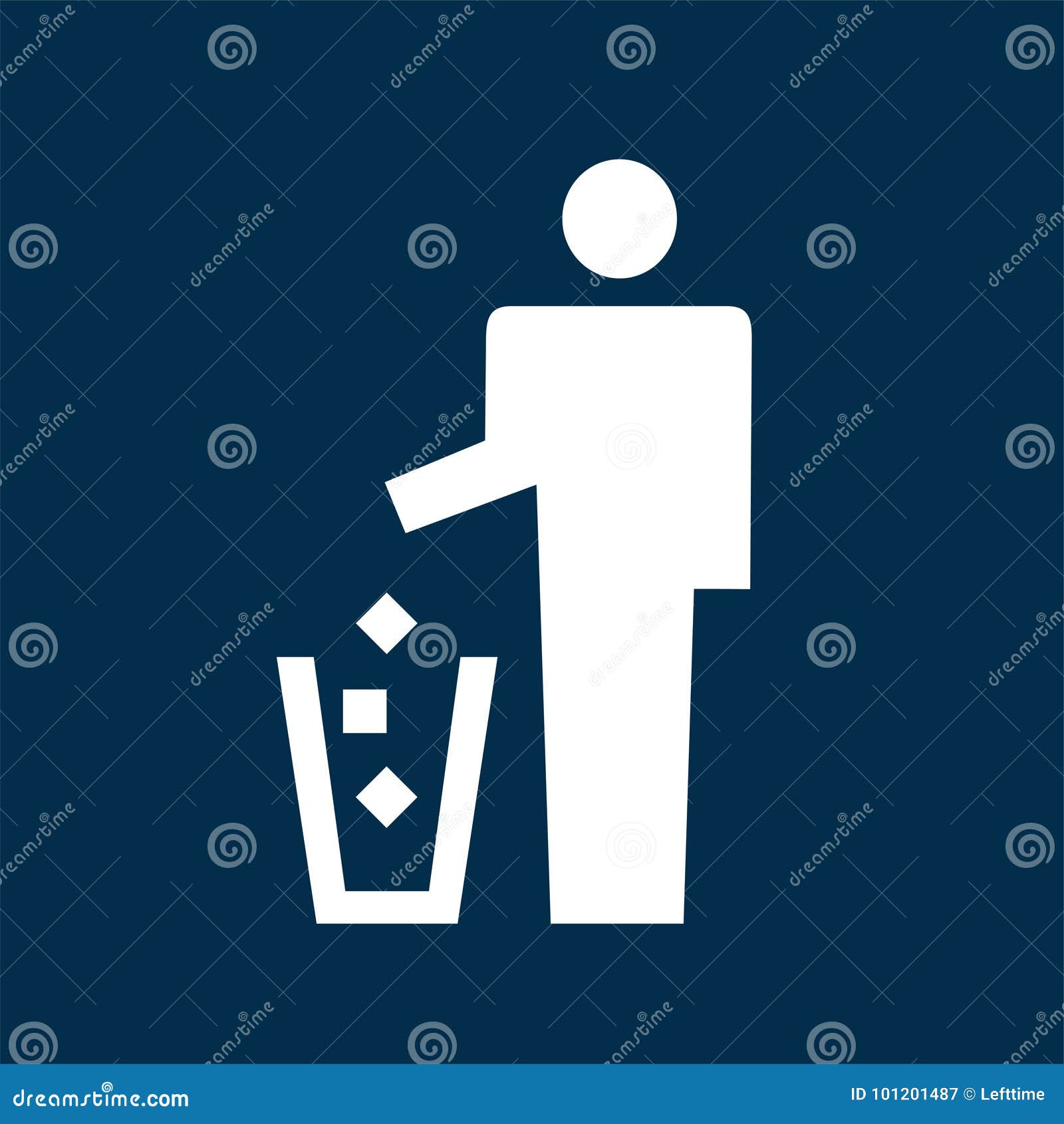 Man throwing garbage icon stock vector. Illustration of people - 101201487