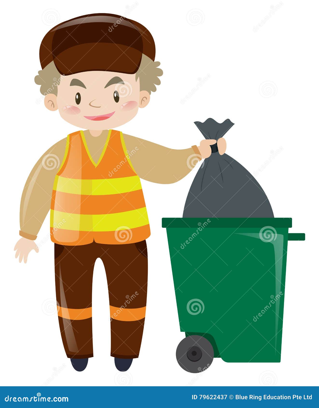 Man Throwing Garbage in Trashcan Stock Vector - Illustration of waste ...