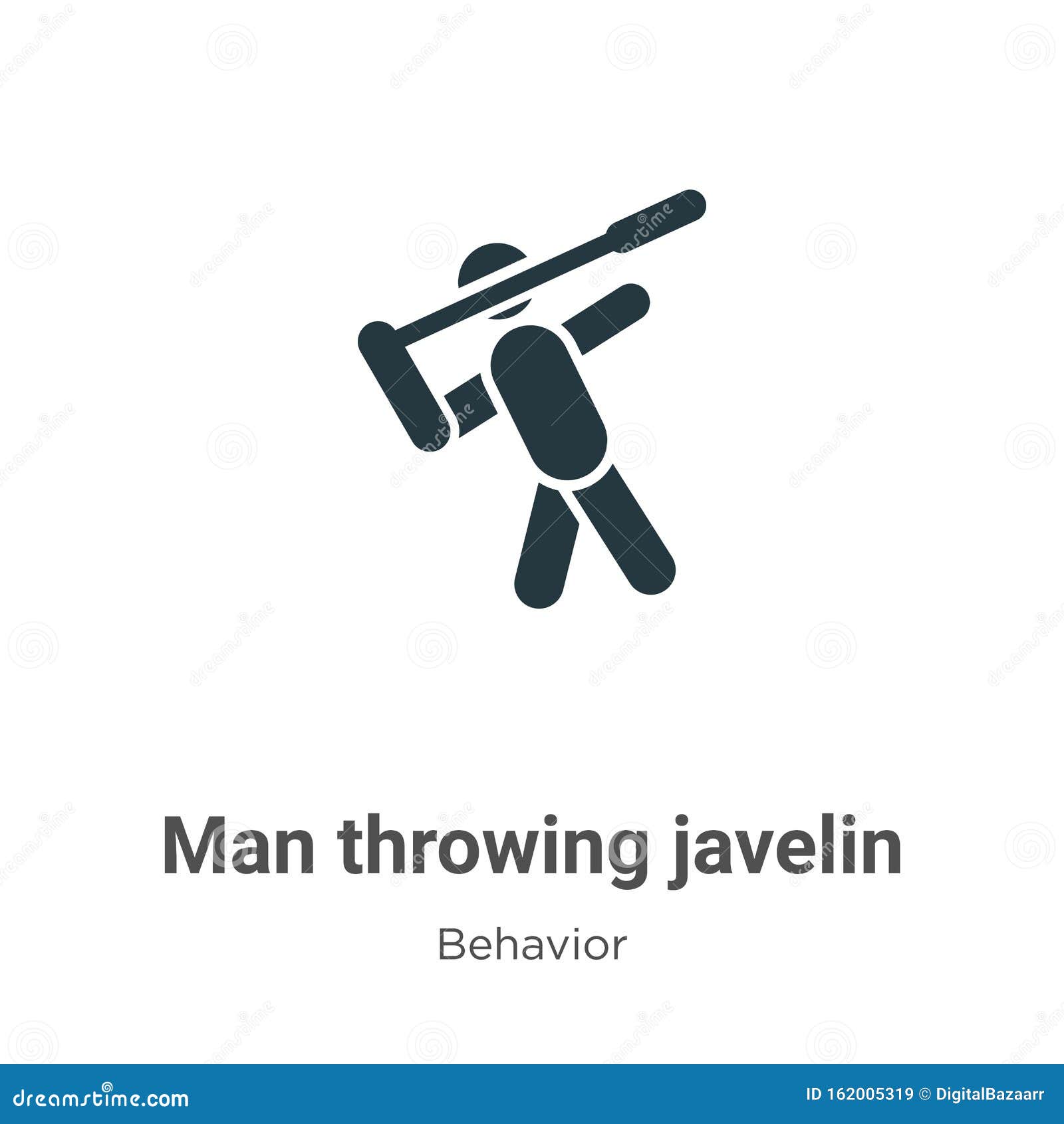 Man Throwing Javelin Vector Icon On White Background. Flat Vector Man ...