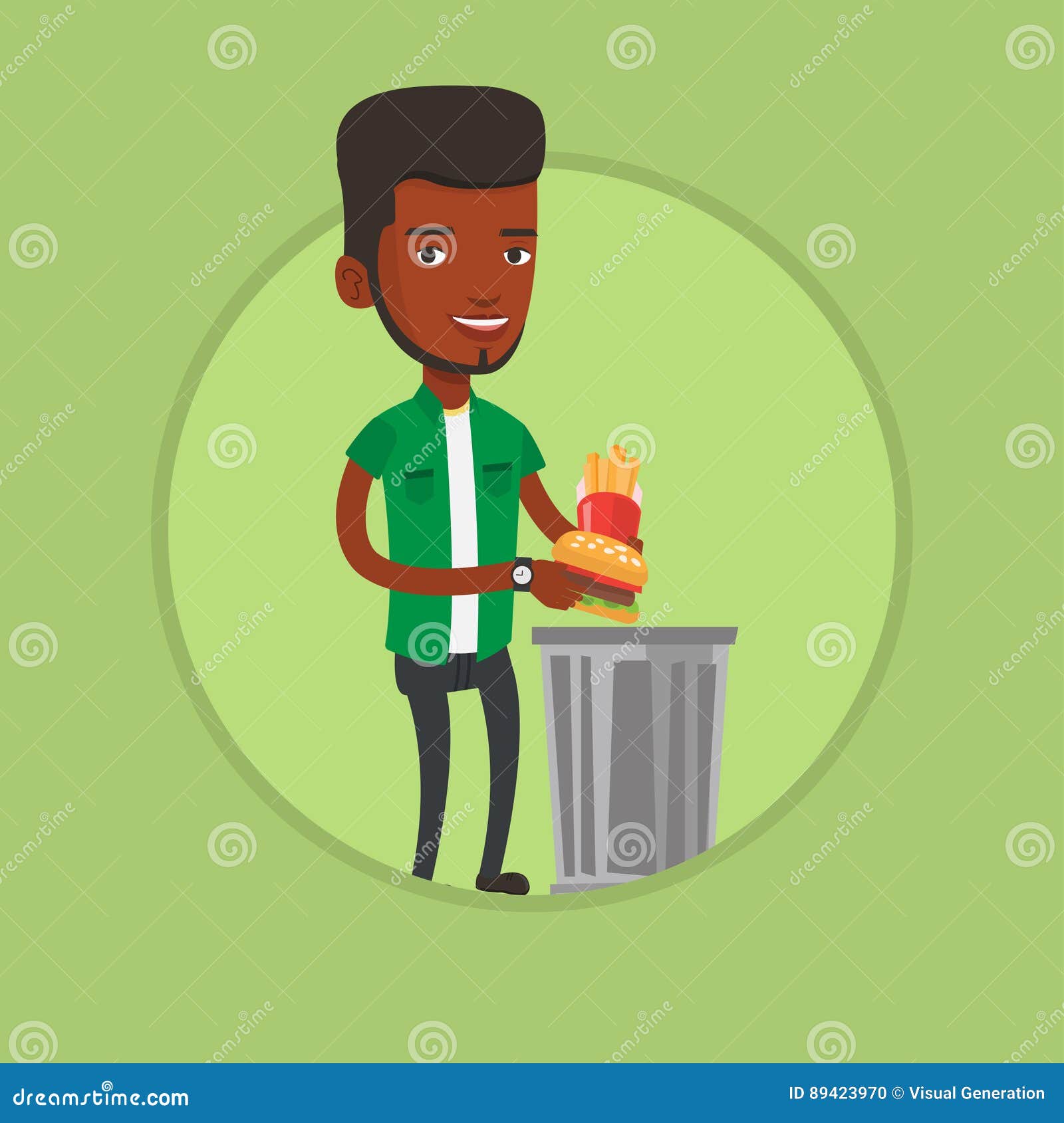 Man Throwing Junk Food Vector Illustration. | CartoonDealer.com #87909440
