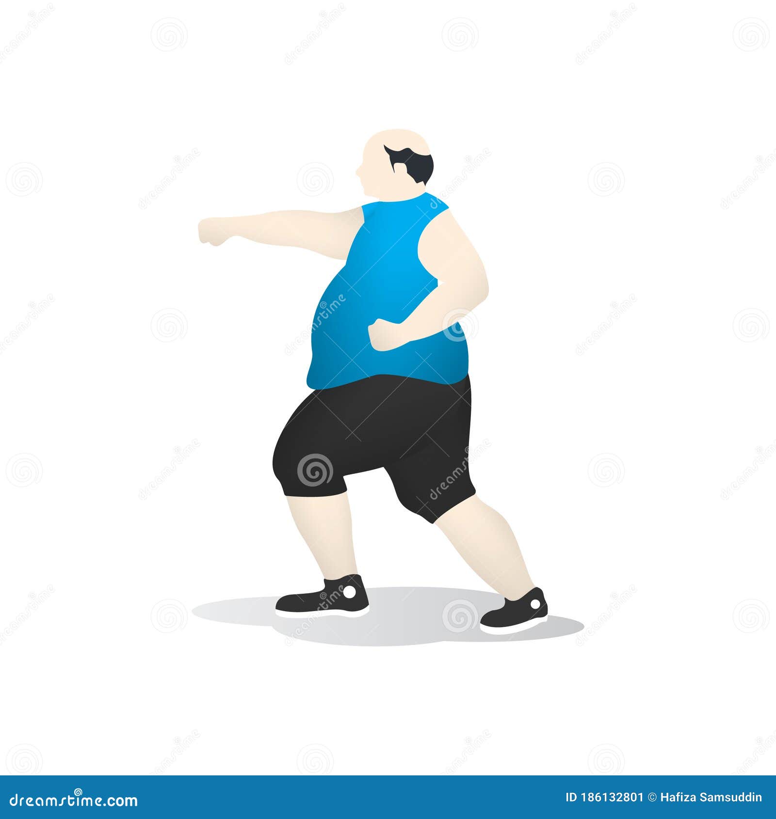 Man Throwing Punch. Vector Illustration Decorative Design Stock ...