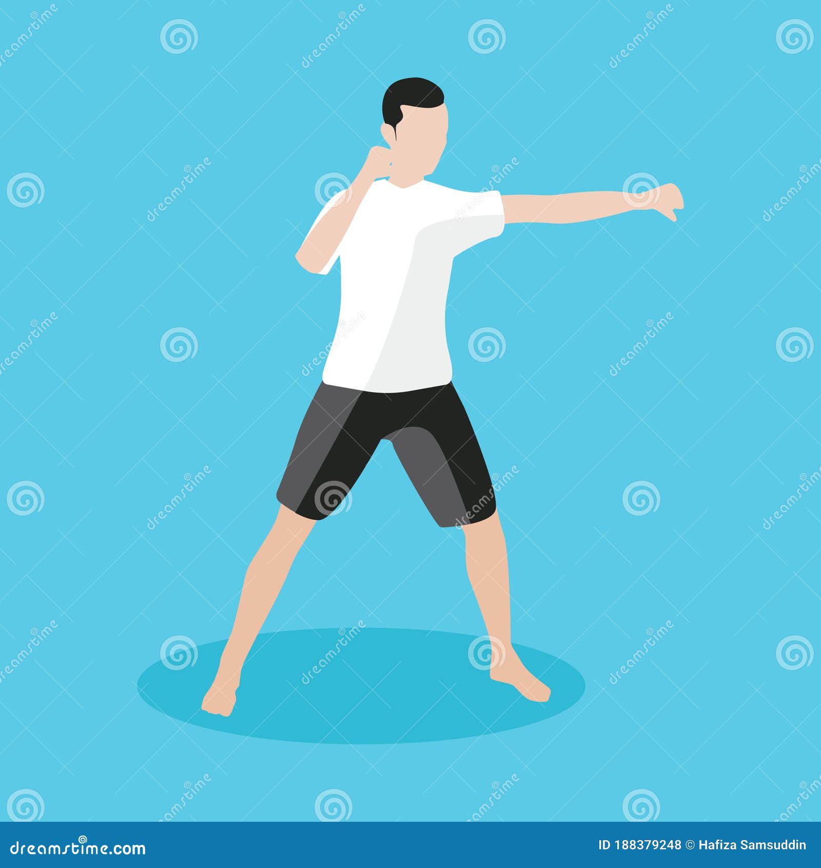 Man Throwing Punch. Vector Illustration Decorative Design Stock Vector ...