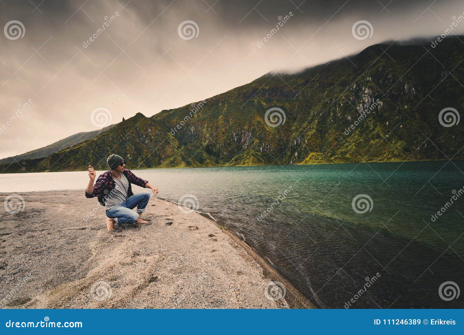 Man throwing a stone stock image. Image of mountains - 111246389