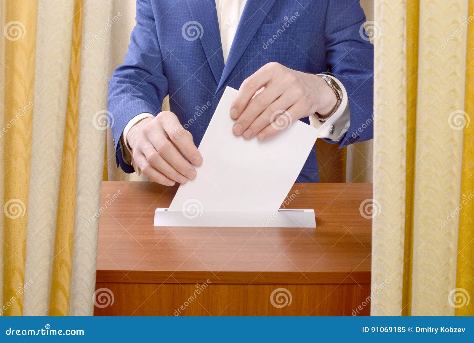 Man Throws a Ballot into the Ballot Box Stock Image - Image of elected ...