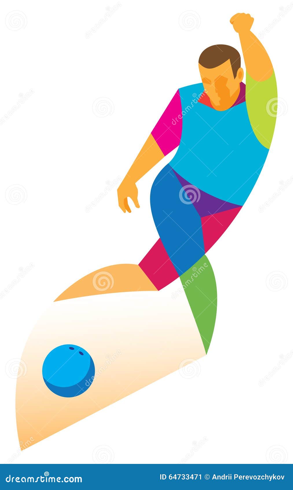 Man throws a bowling ball stock vector. Illustration of match - 64733471