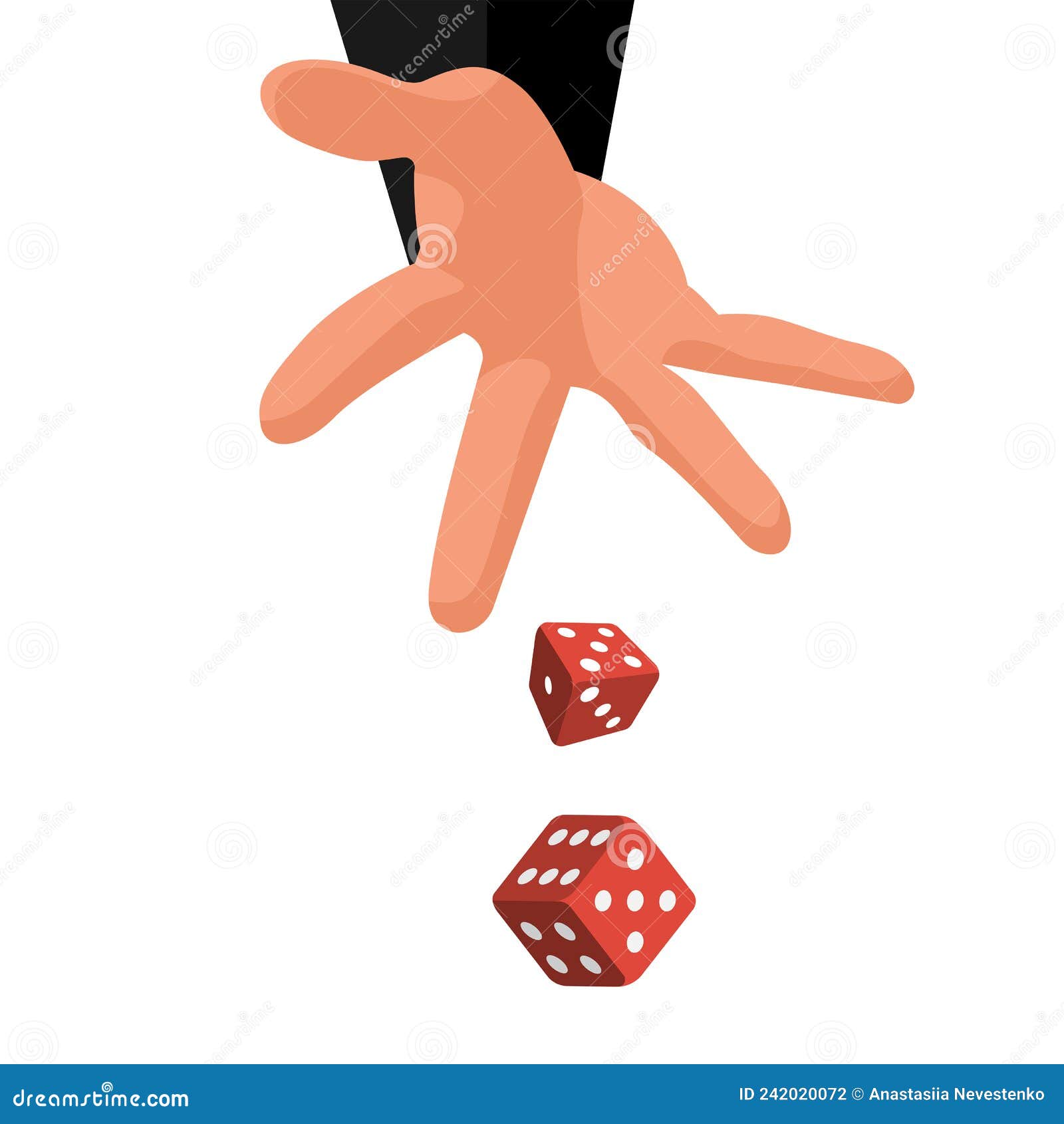 Man Throws Dice. Template for Gambling Stock Vector - Illustration of ...