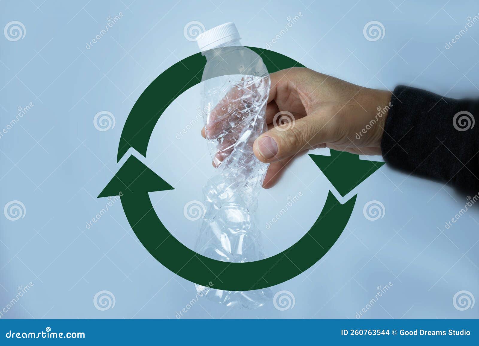 A Man Throws a Plastic Bottle into a Dumpster. Recycling Plastic Waste ...