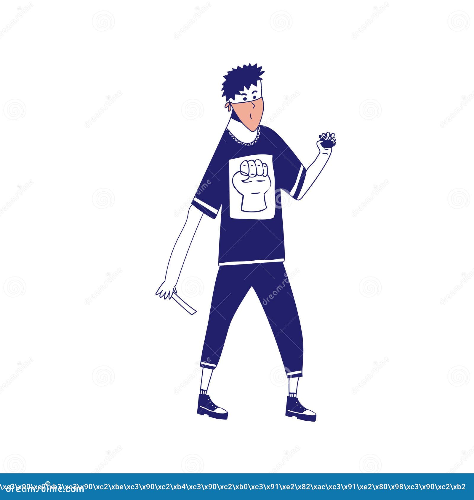 A Man Throws a Stone. the Guy is Protesting. Riots among Young People ...