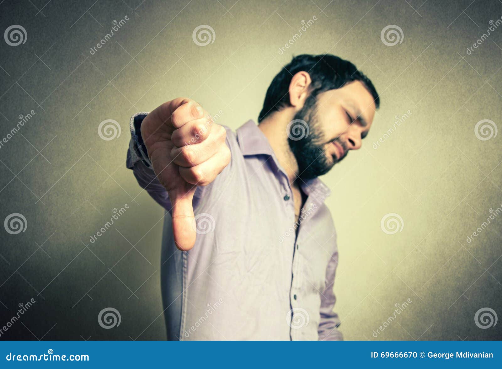 Man with the thumbs down stock photo. Image of hand, closeup - 69666670