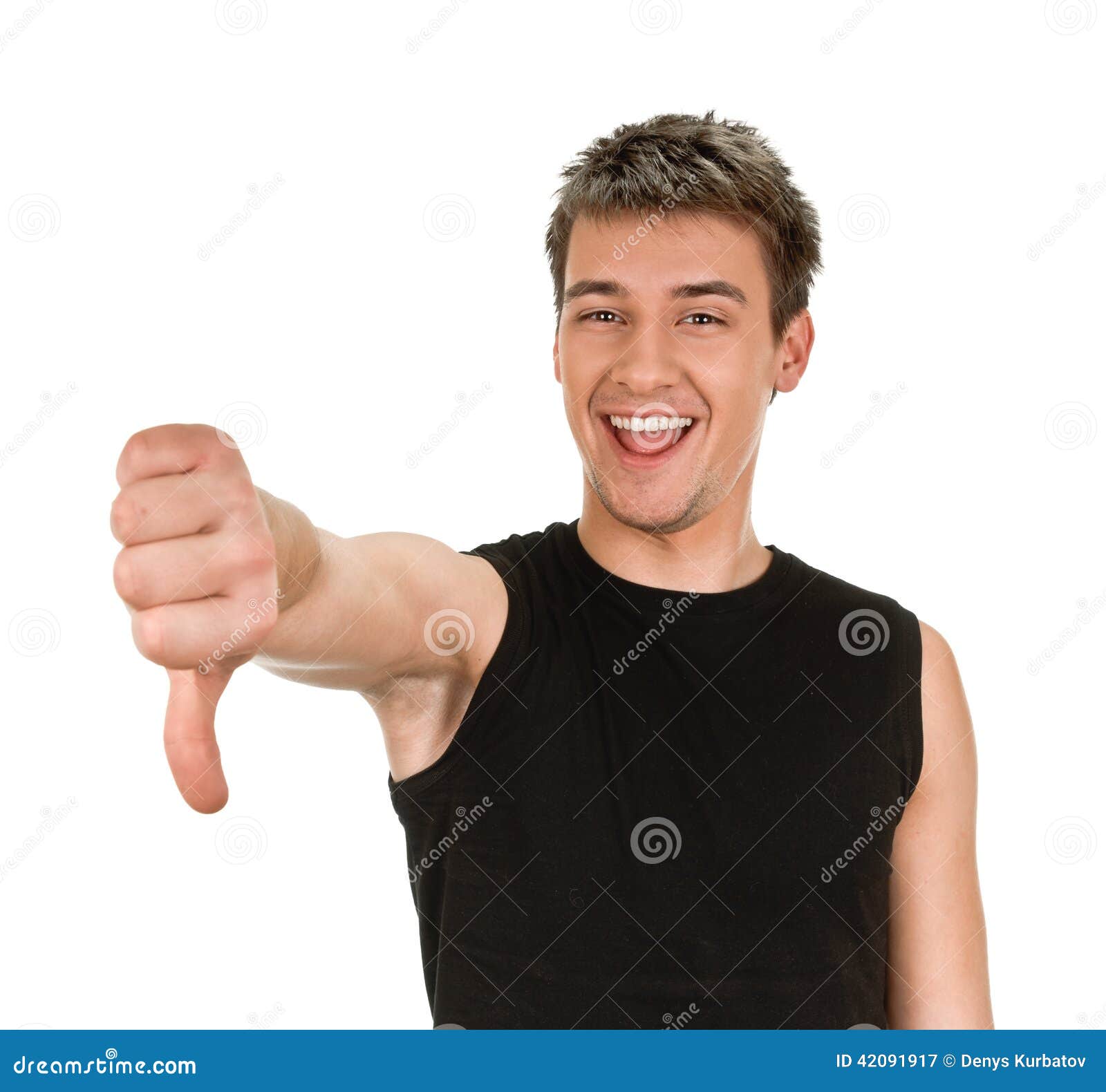 Man thumbs down stock image. Image of concept, white - 42091917