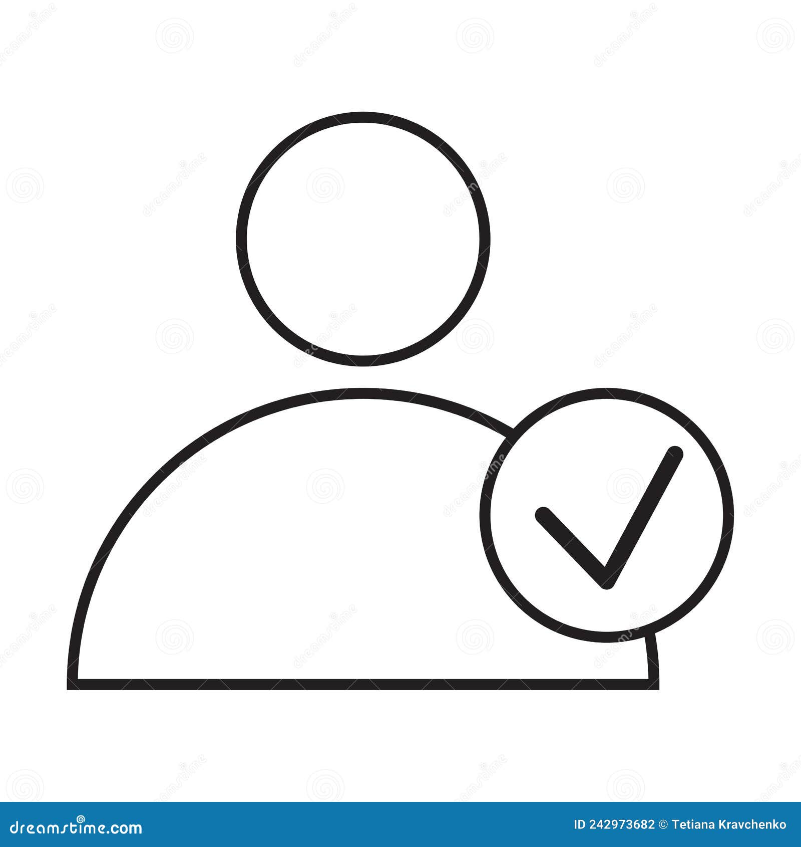 Man Tick. Checkmark Right Vector Icon. Checkmark Icon. Verify Sign ...