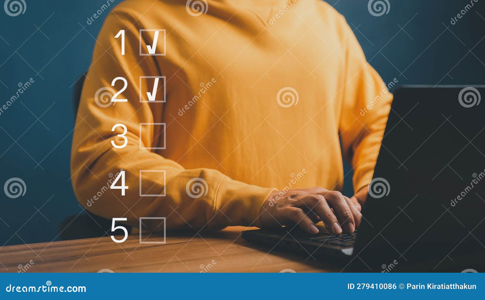 Man Tick Correct Sign Mark for Document Approval and Checklist Planning ...