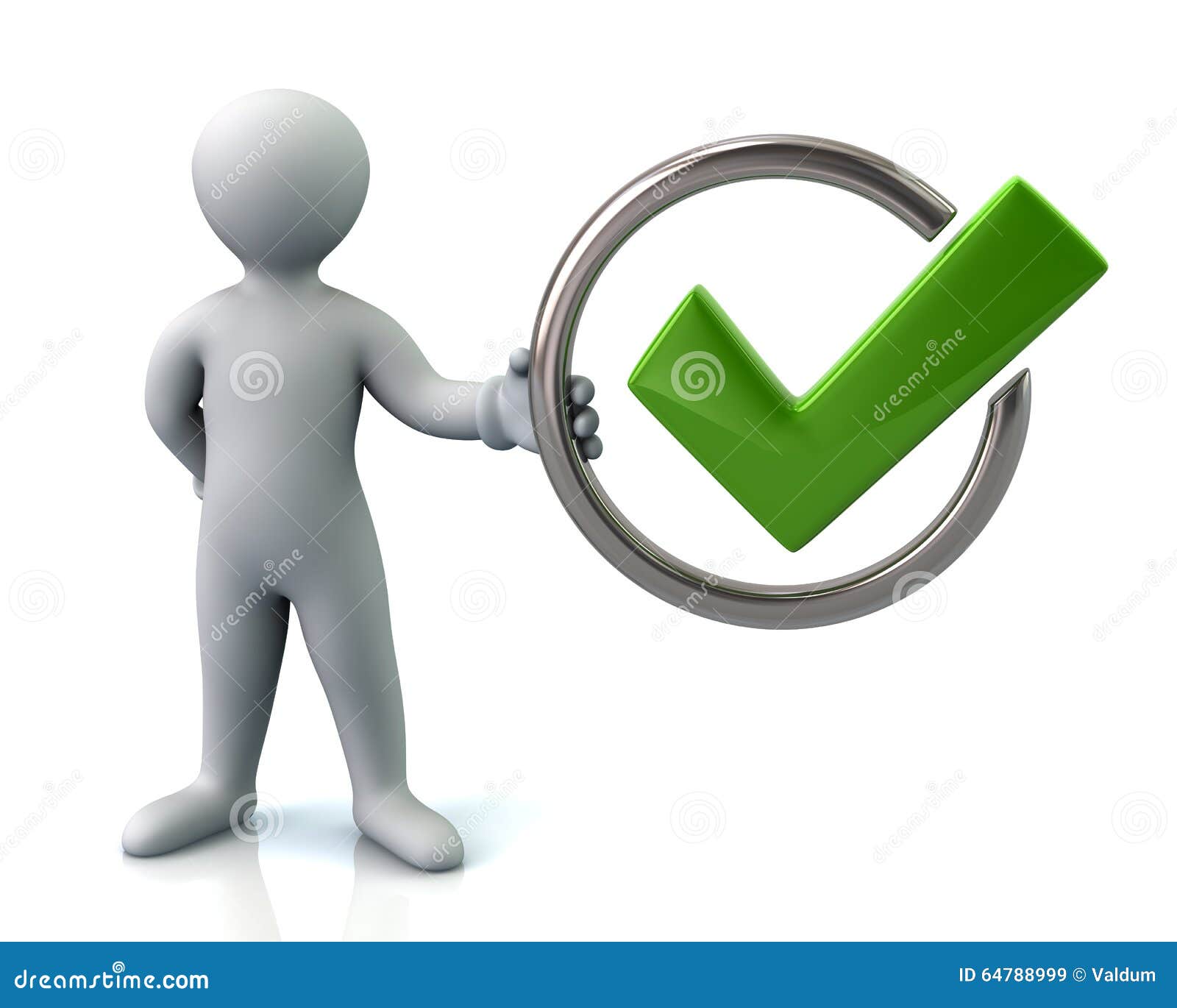 Man and tick sign stock illustration. Illustration of character - 64788999