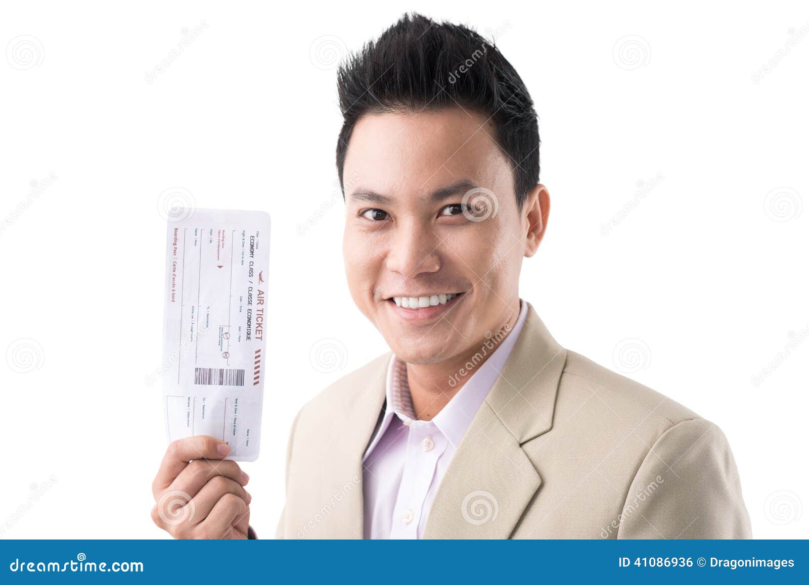 Man with ticket stock photo. Image of plane, passenger - 41086936