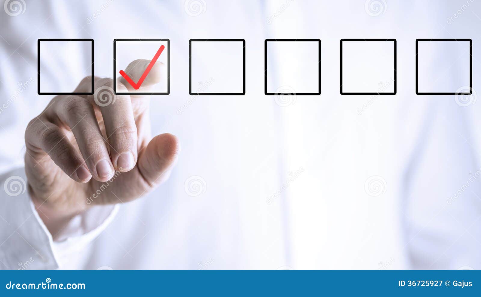 Man ticking a check box stock image. Image of question - 36725927
