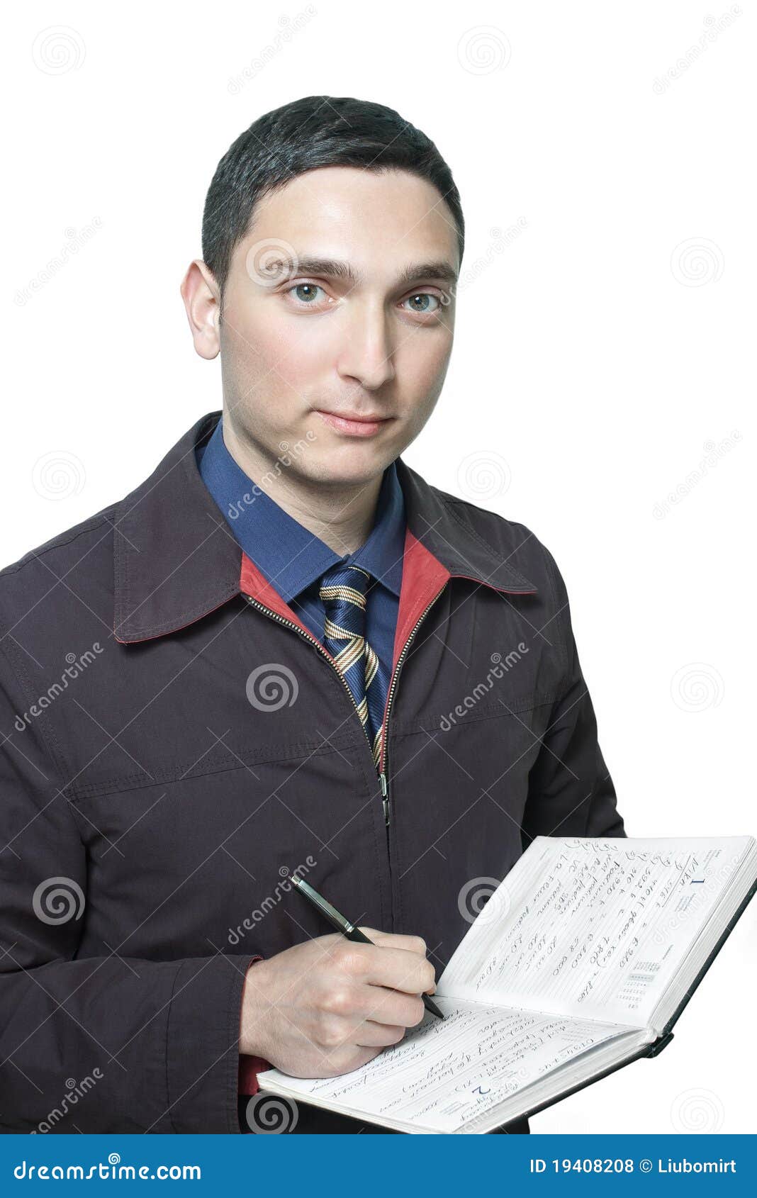Man in Tie Writing in His Planner Stock Photo - Image of businessman ...