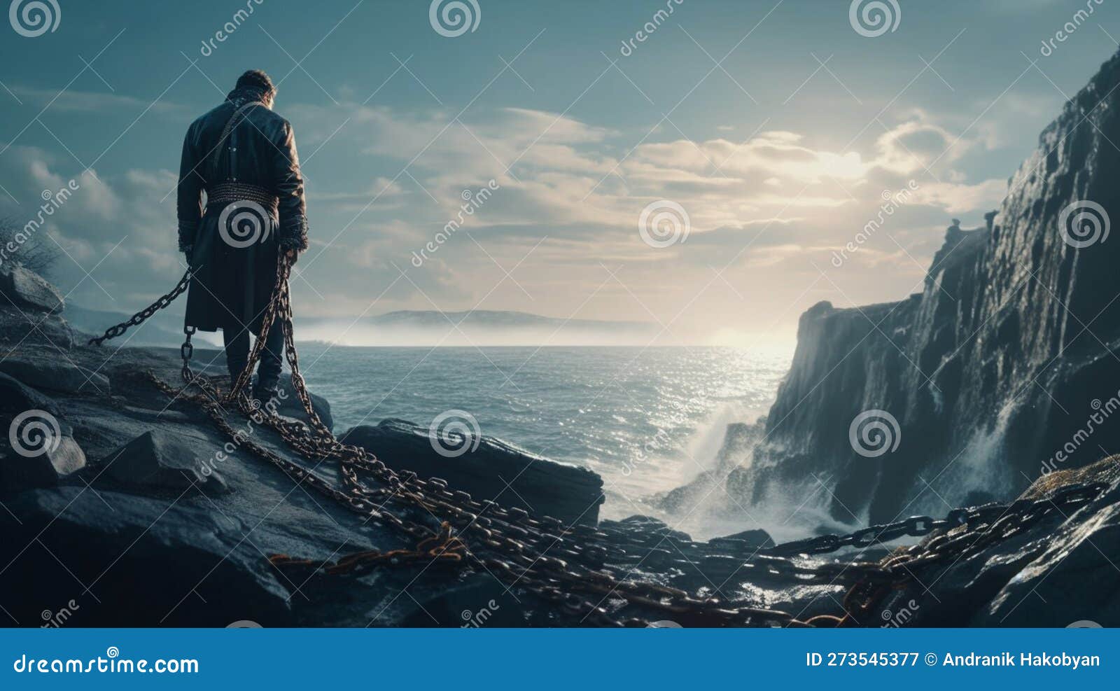 Man Tied with Chains. Generative Ai Stock Illustration - Illustration ...