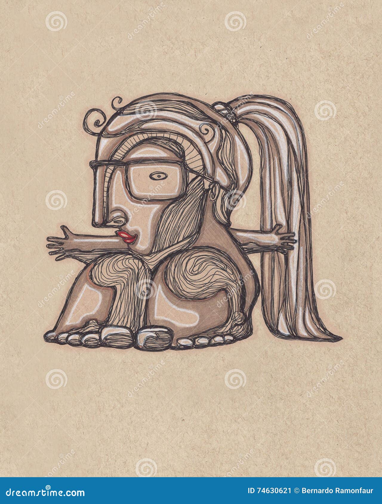 Man Tied with Ropes Illustration Stock Illustration - Illustration of ...