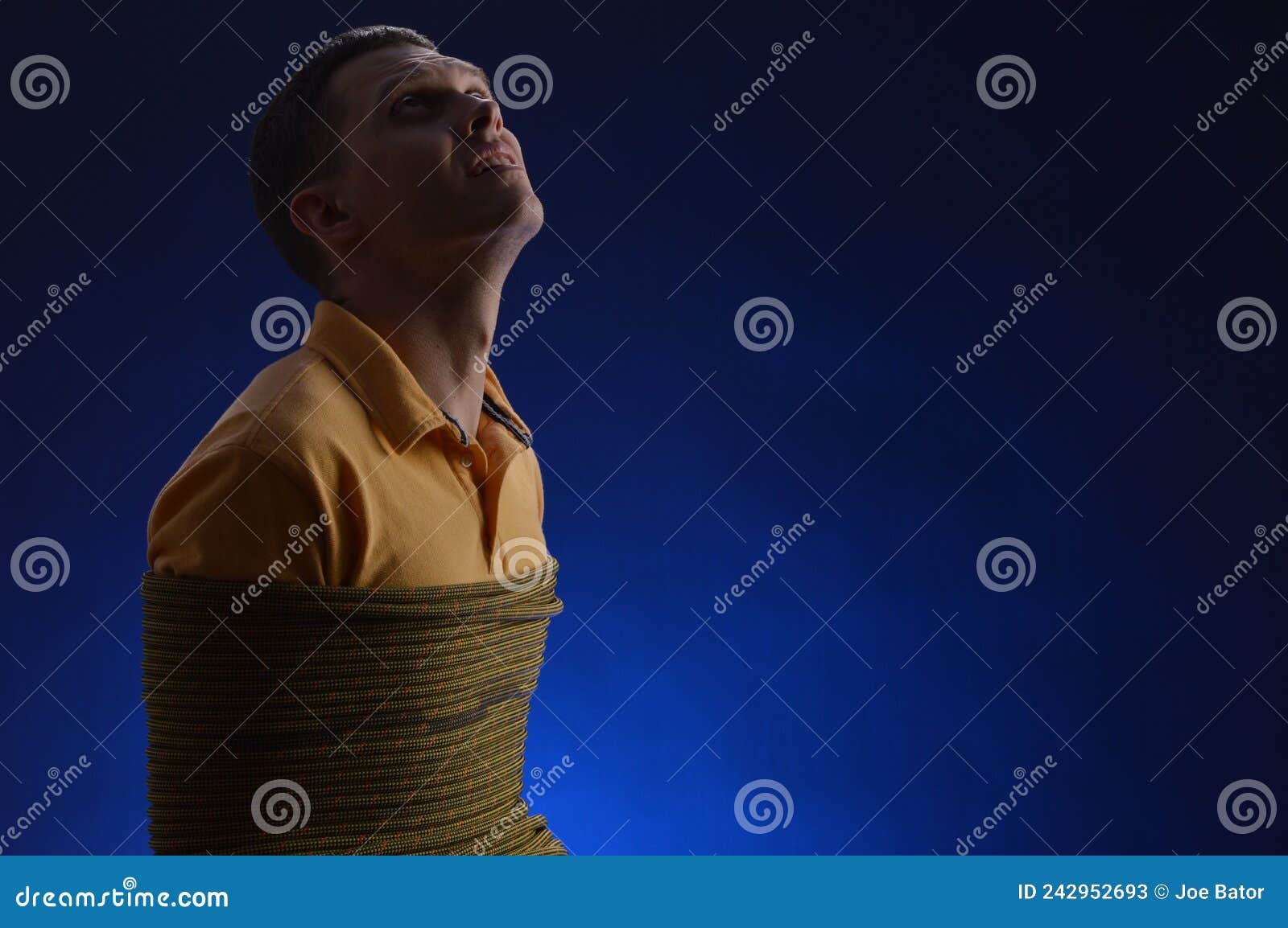 Man Tied Up in Coils of Rope Stock Image - Image of worry, bound: 242952693