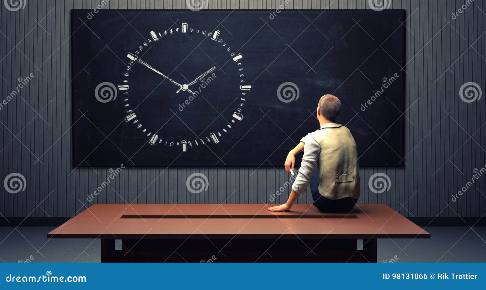 3d Man Watching The Clock Royalty-Free Stock Photography ...